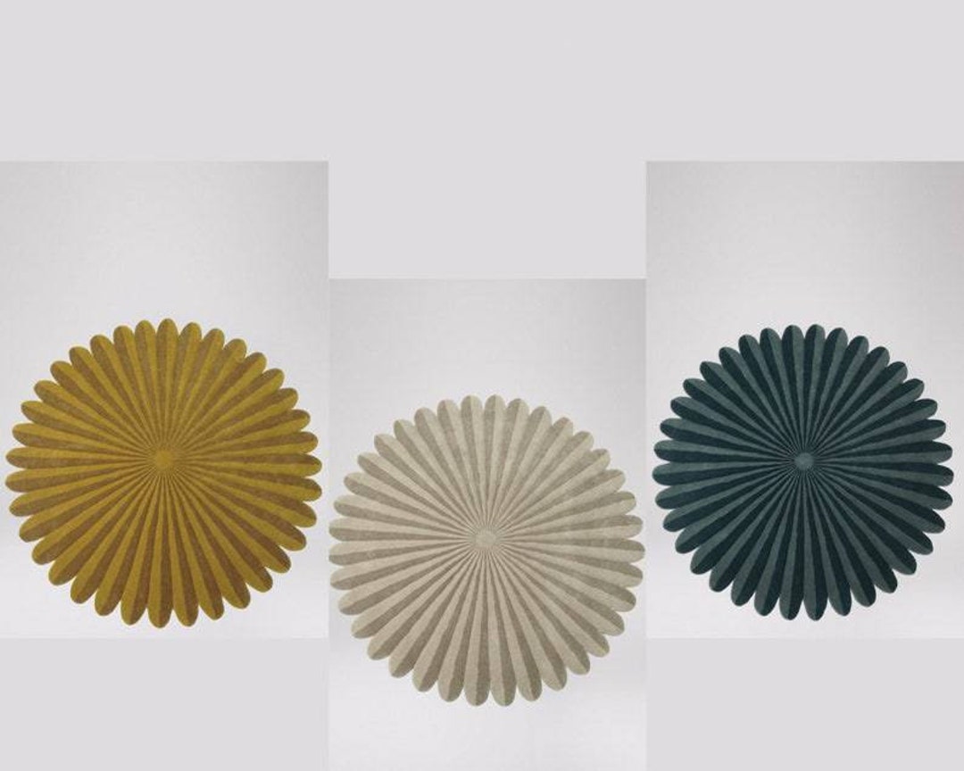 Round Rug 8 Ft by Niki Jones Deco Fan Wool 5 Ft 6 Ft 7 Ft 10 Ft Round ...