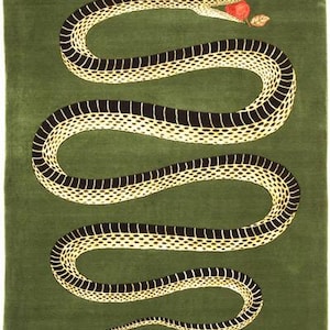 HAND TUFTED CARPET Green Ground Snake Rugs Modern Carpet,tibetan Wool ...