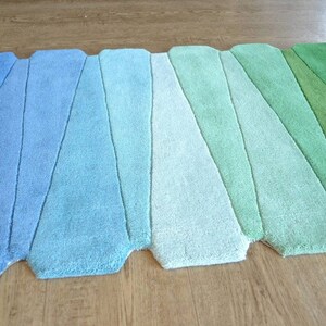 Hand Made Runner Palette Geometric Colour Block Wool Runner Rug in ...