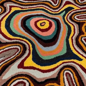 HAND TUFTED CARPET Modern Unique Shaped Irregular Rug Multi Colour ...