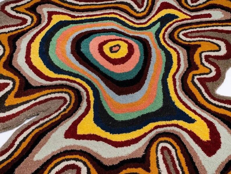 HAND TUFTED CARPET Modern Unique Shaped Irregular Rug Multi - Etsy