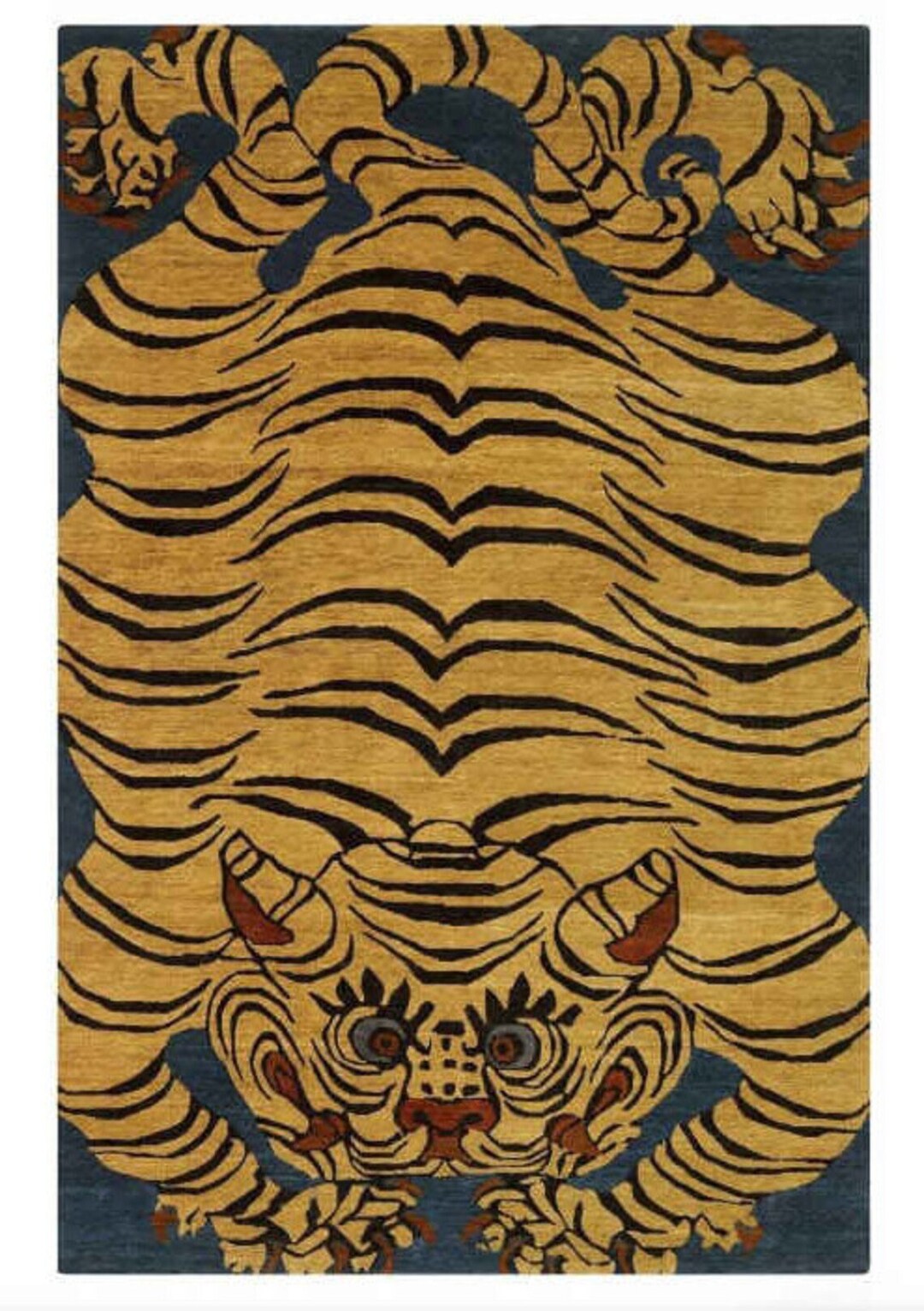 Hand Tufted Rectangle Tibetan Tiger Wool Carpet Large Meditation Rug ...