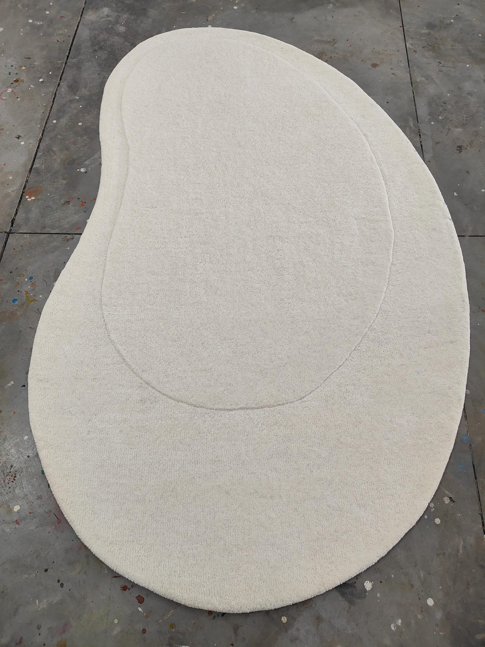 Hand Tufted Wool Rug, Kidney Shape, Modern Design - Etsy