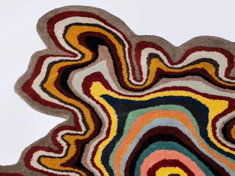 HAND TUFTED CARPET Modern Unique Shaped Irregular Rug Multi - Etsy