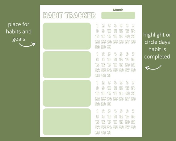 Goodnotes Daily Habit Tracker / Digital Template for Planning | Etsy