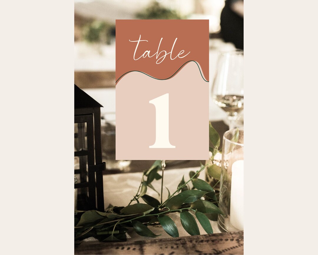 Bohemian Wedding Table Numbers Template — Wedding Table Number Signs ...
