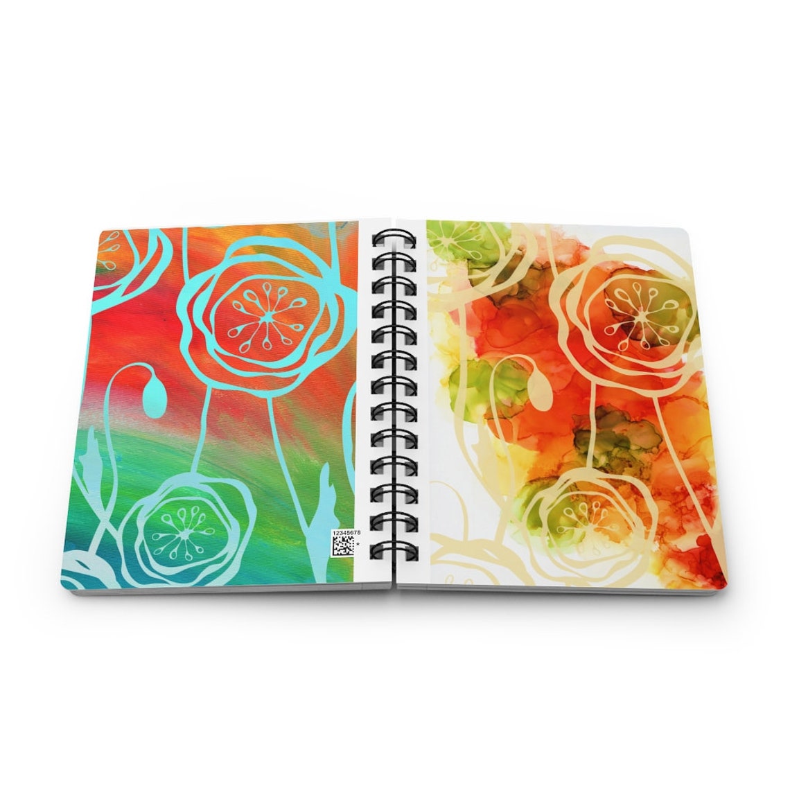 Spiral Bound Journal with flowers | Etsy