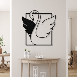 Swan Metal Sign for Living Room Decoration, Swan Bird Wall Decor for ...