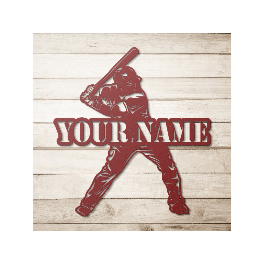 Baseball Bat Name Sign, Nursery Decor, Personalized Metal Sign ...