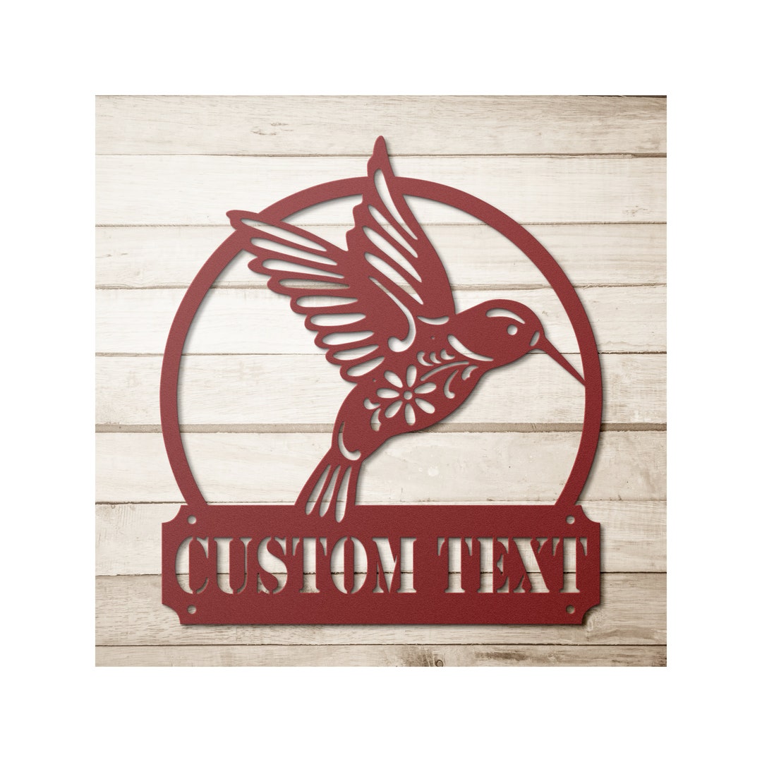 Custom Hummingbird Welcome Sign - Personalized Hummingbird Metal Wall ...
