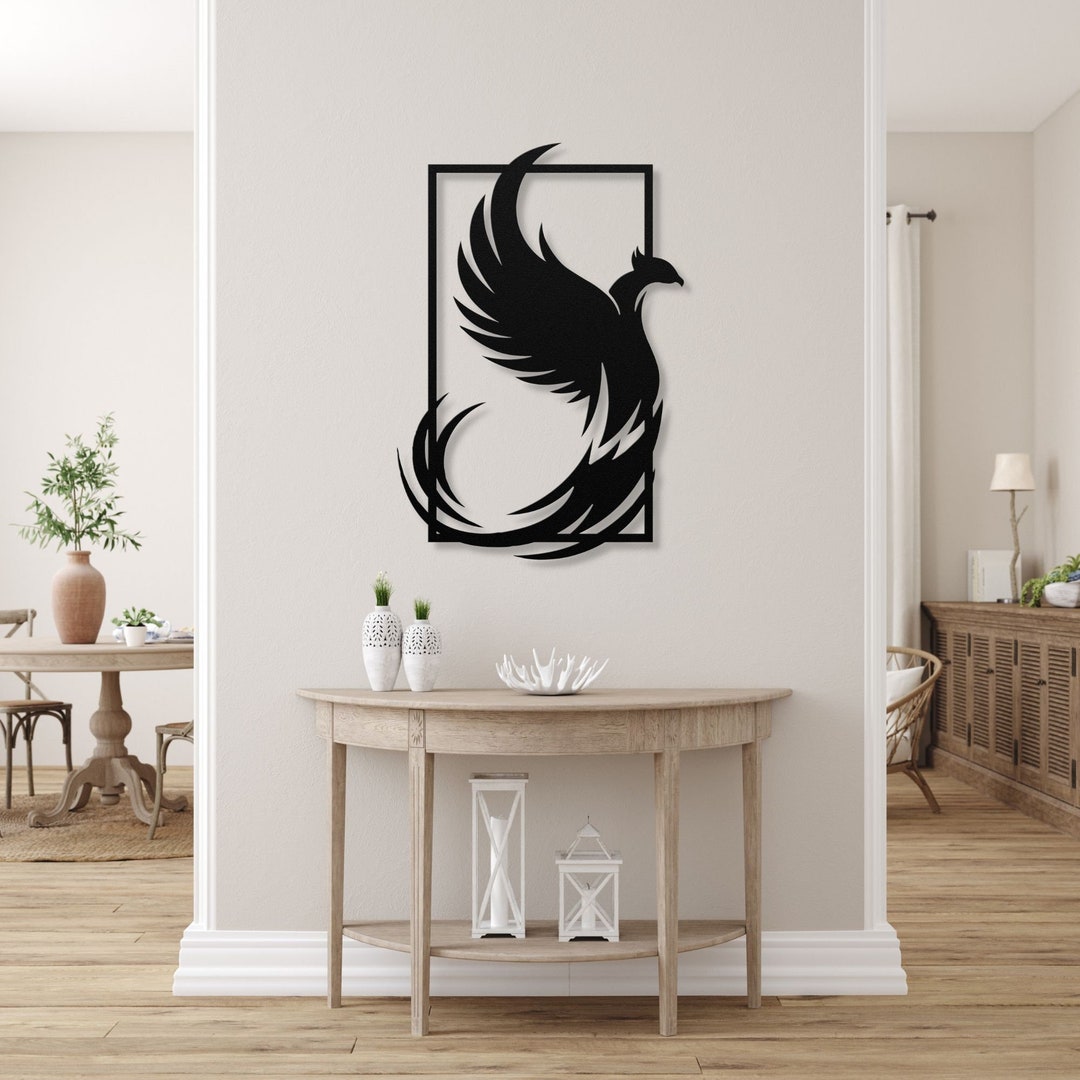 Metal Phoenix Decor, Phoenix Wall Art, Phoenix Door Hanger, Phoenix Art ...