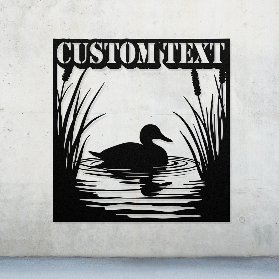 Custom Duck Lake Metal Sign | Personalized Waterfowl Swimming Wall Art ...