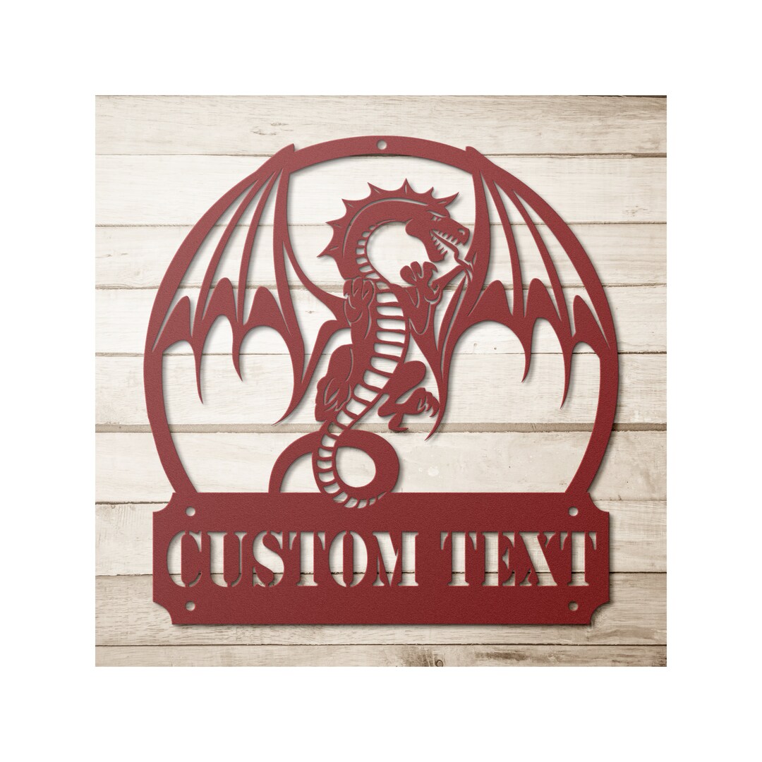 Personalized Dragon Metal Sign: Custom Wall Art - Etsy