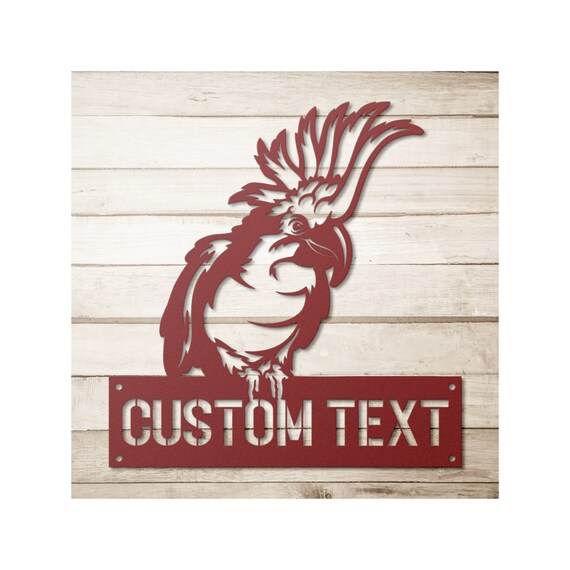 Personalized Cockatoo Metal Wall Art Custom Parrot Name Sign - Etsy