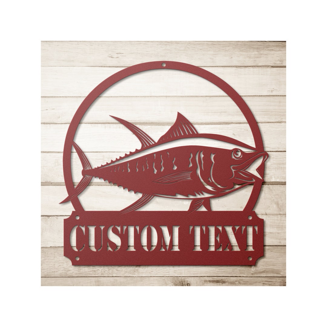 Custom Metal Tuna Sign - Personalized Tuna Fish Wall Art Decor - Etsy