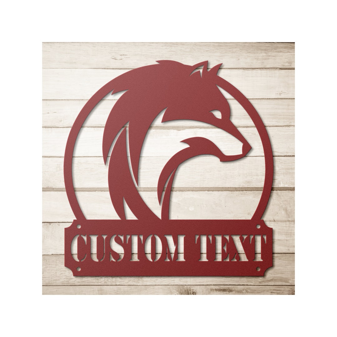 Custom Metal Wolf Address Sign - Personalized Wolves Wall Art Decor - Etsy