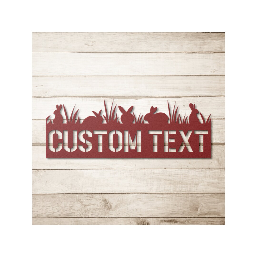 Custom Rabbit Metal Address Sign: Personalized Home Decor - Etsy