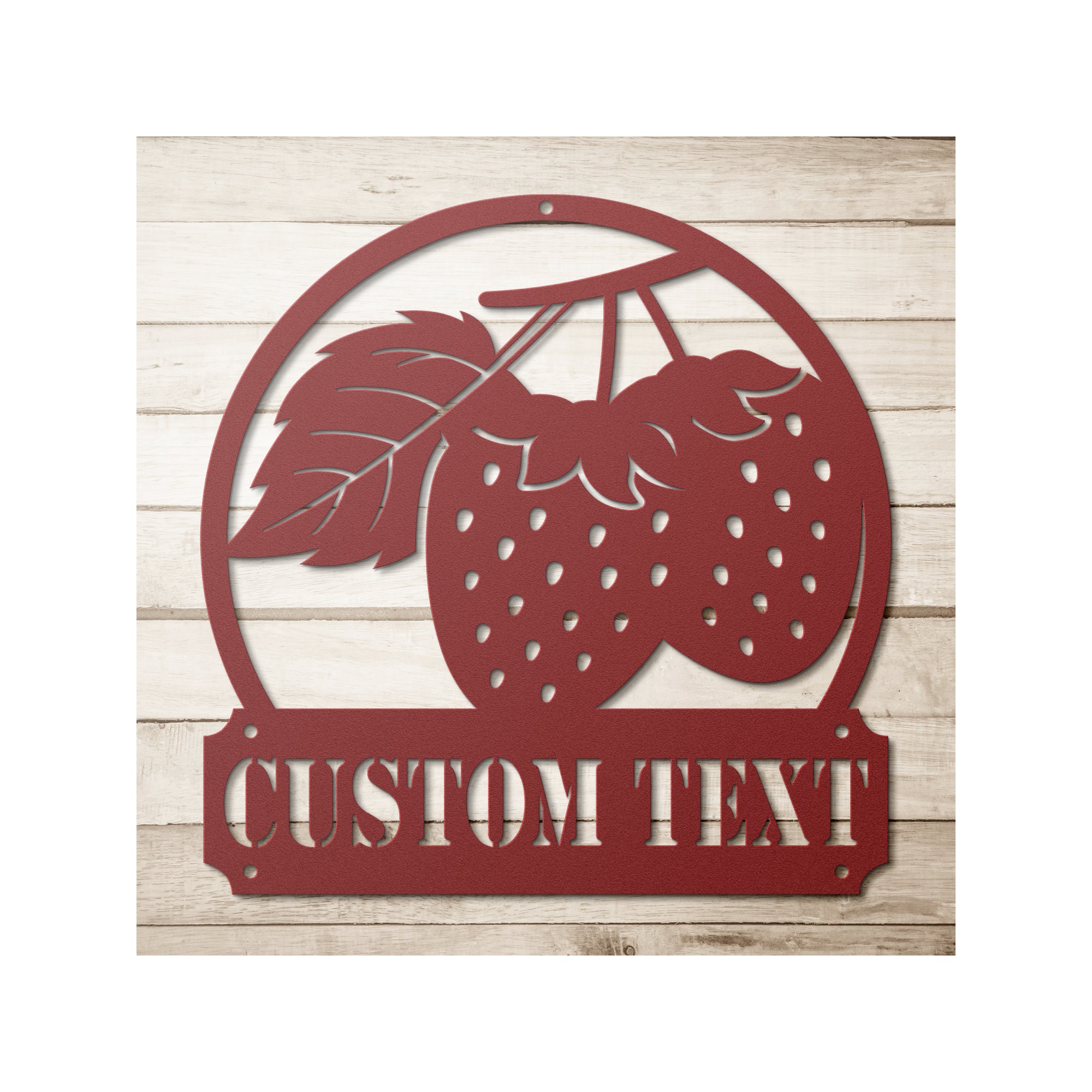 Custom Metal Strawberry Sign - Personalized Strawberry Garden Decor - Etsy