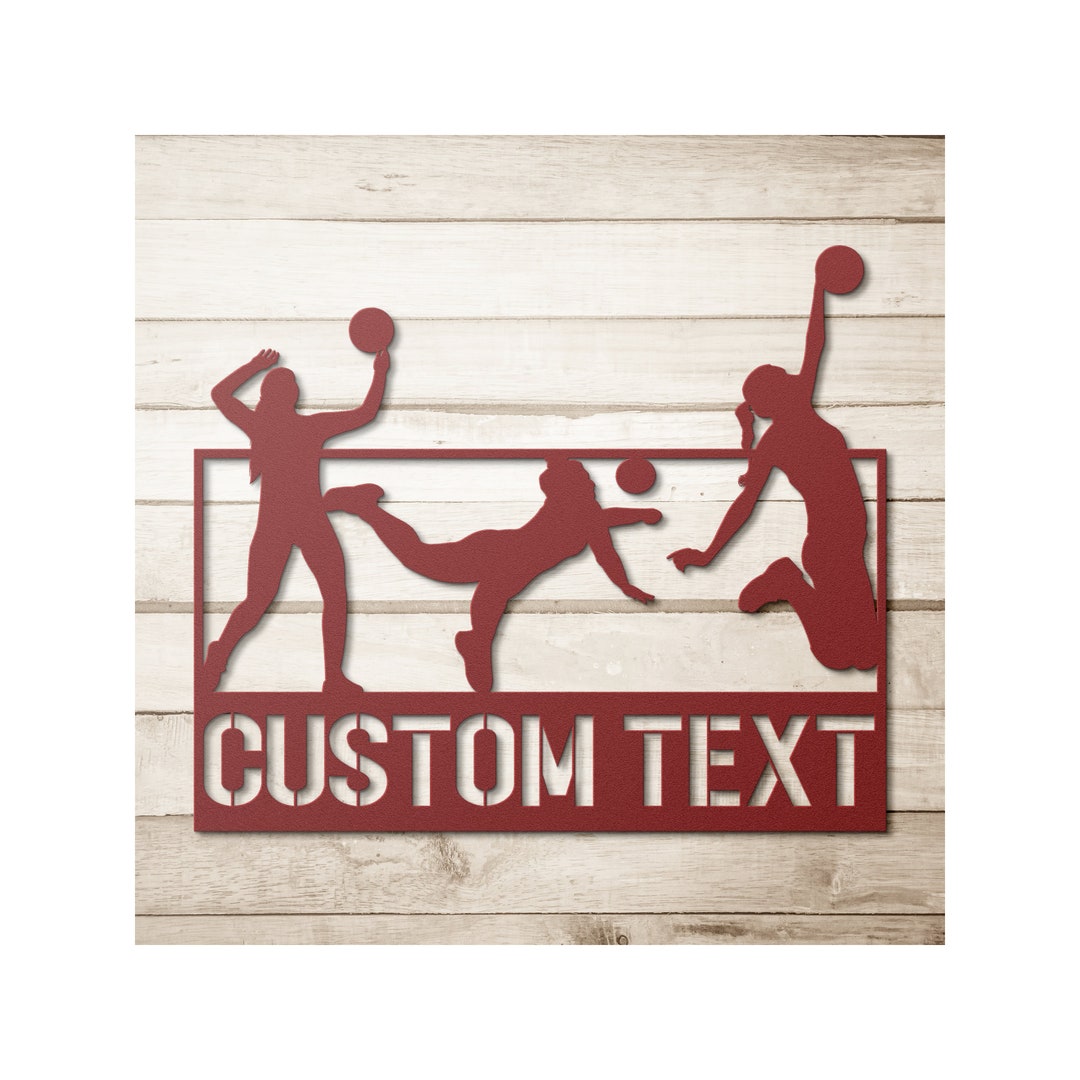 Custom Volleyball Metal Wall Art, Personalized Volleyball Player Name ...