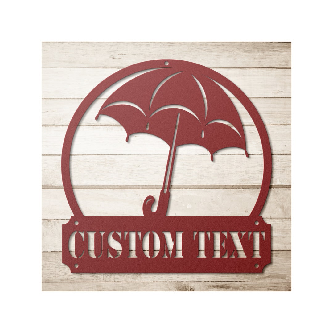 Custom Metal Umbrella Sign - Personalized Umbrella Wall Art Decor - Etsy