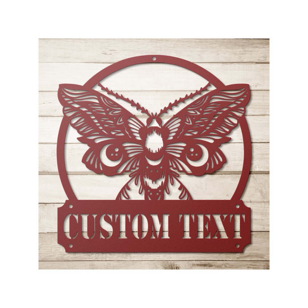 Custom Metal Moth Sign - Personalized Moth Wall Art Decor - Etsy