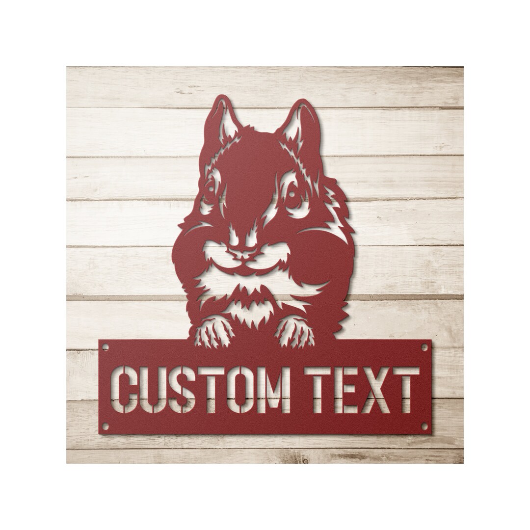 Personalized Chipmunk Metal Wall Art, Custom Chipmunk Name Sign ...
