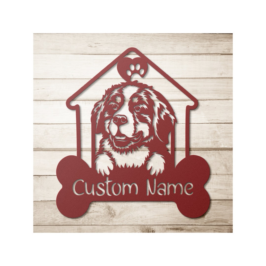 Custom Bernese Mountain Dog Metal Sign: Personalized Dog Wall Art - Etsy