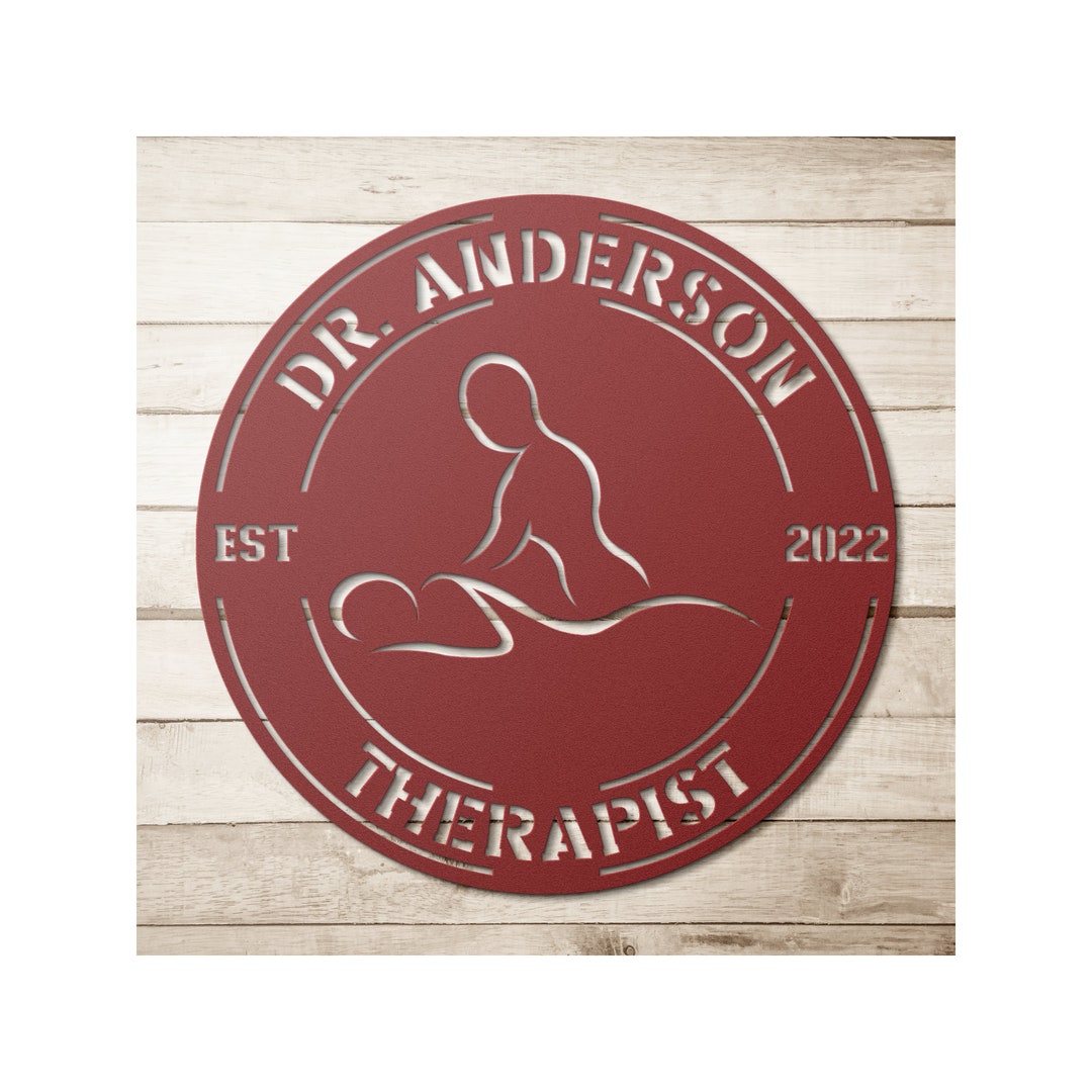 Custom Metal Massage Therapy Sign - Personalized Therapist Office Decor ...