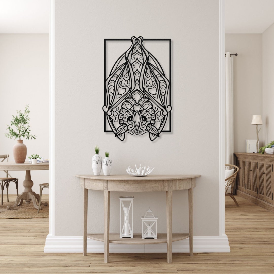 Bat Metal Wall Art, Bat Wall Decor, Bat Home Decor, Goth Room Decor ...