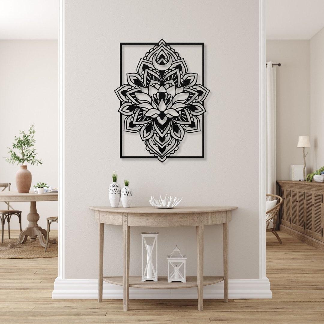 Metal Lotus Wall Art, Lotus Flower Wall Decor, Zen Wall Art, Yoga Room ...