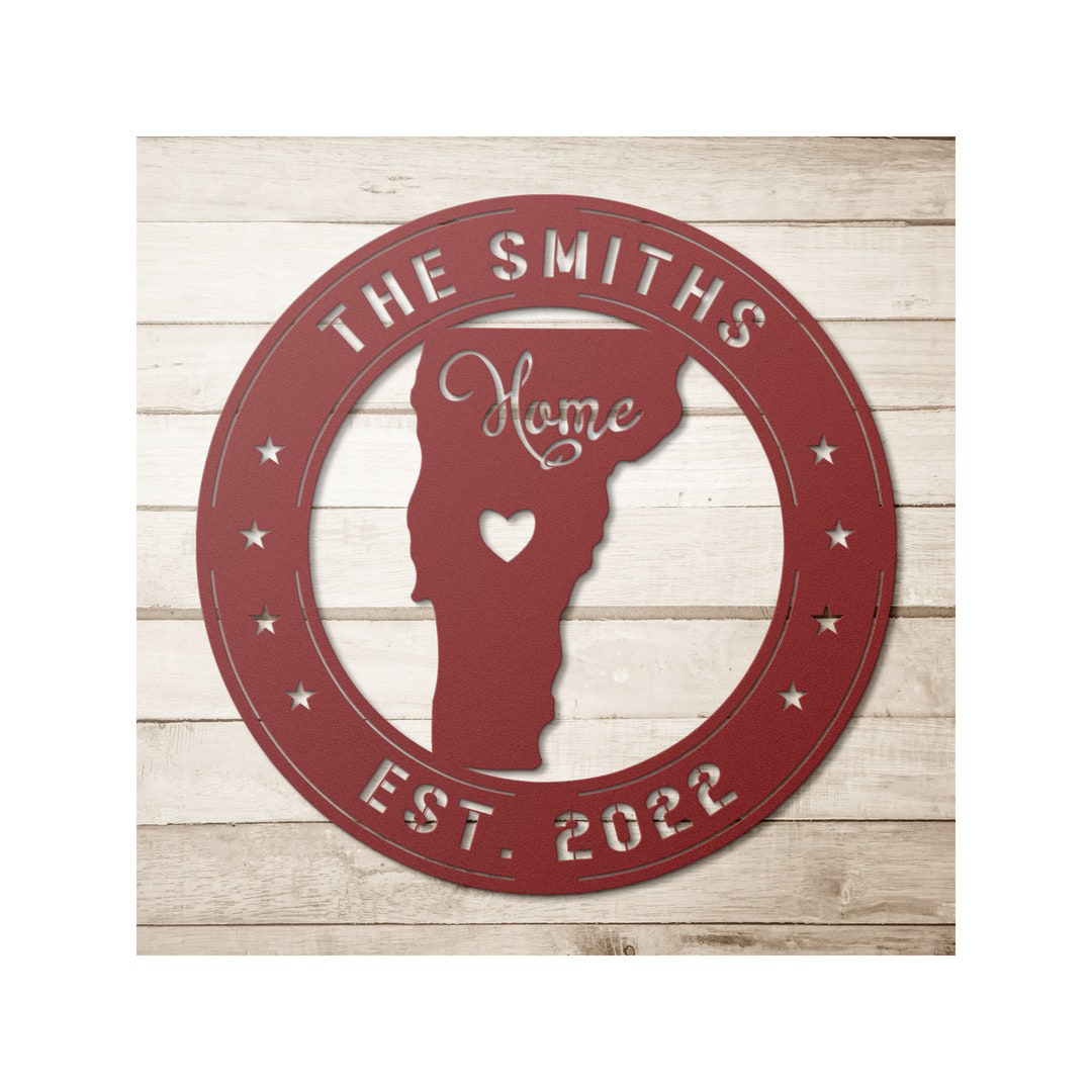 Vermont Metal Sign, Vermont Decor, Vermont Wall Art, Personalized ...