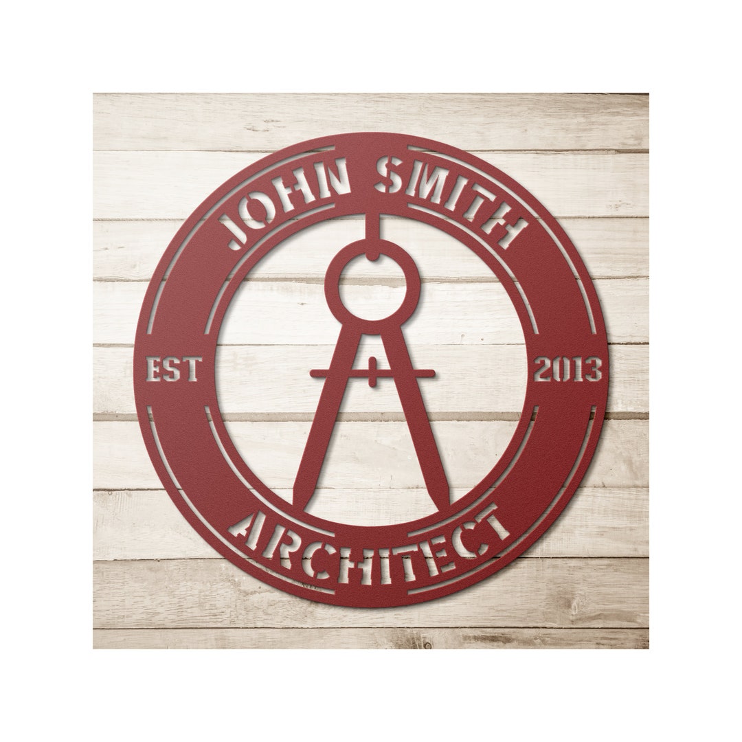 Custom Metal Architect Sign - Personalized Architect Office Wall Art ...