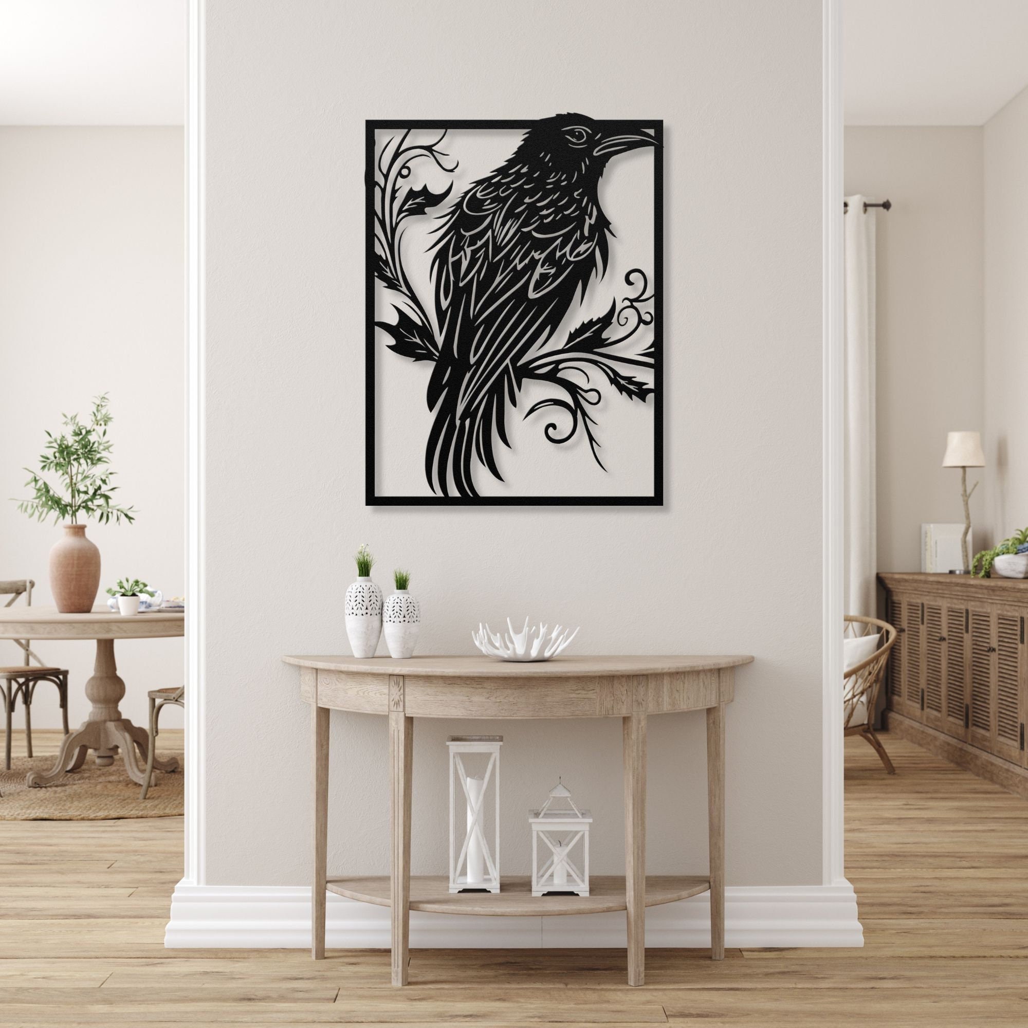 Raven Metal Sign for Living Room Decoration Crow Wall Decor - Etsy
