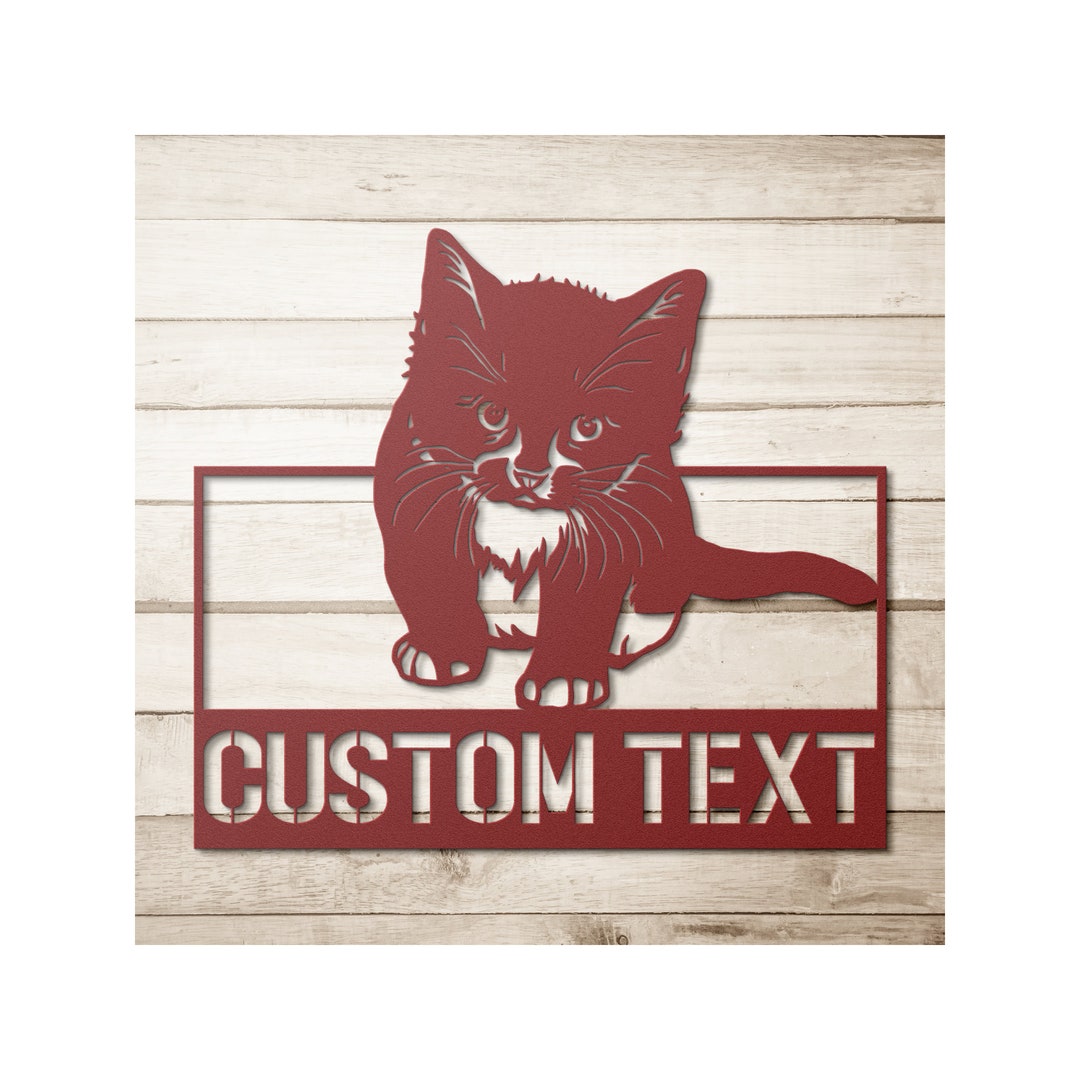 Custom Cat Metal Address Sign - Customized Home Sign - Cat Lover Gift ...