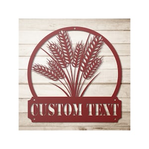 Custom Metal Wheat Sign - Personalized Wheat Field Wall Art Decor - Etsy