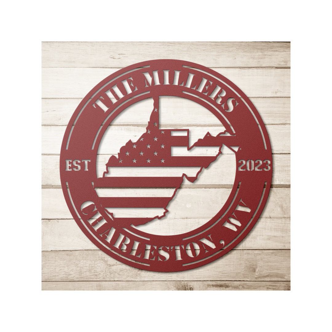 Custom West Virginia Metal Sign - Personalized WV State Wall Art Decor ...