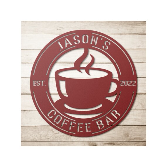 Custom Decorative Metal Coffee Bar Sign Personalized Gift - Etsy