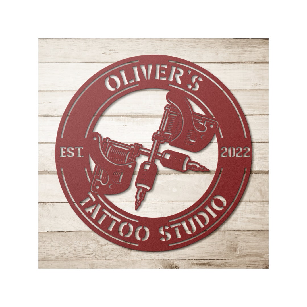 Custom Metal Tattoo Studio Sign - Personalized Tattoo Shop Wall Art ...