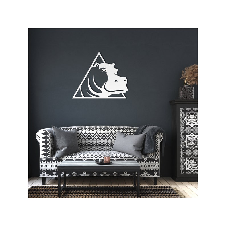 Hippopotamus Metal Wall Art Hippo Wall Decor Hippo Door - Etsy