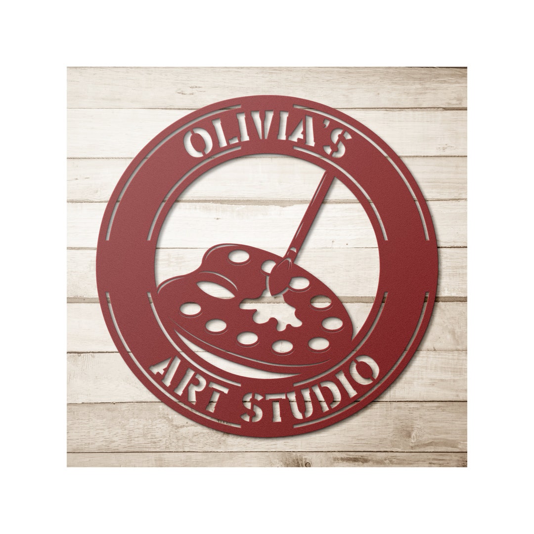 Personalized Art Studio Sign, Custom Metal Wall Art, Art Class Decor ...