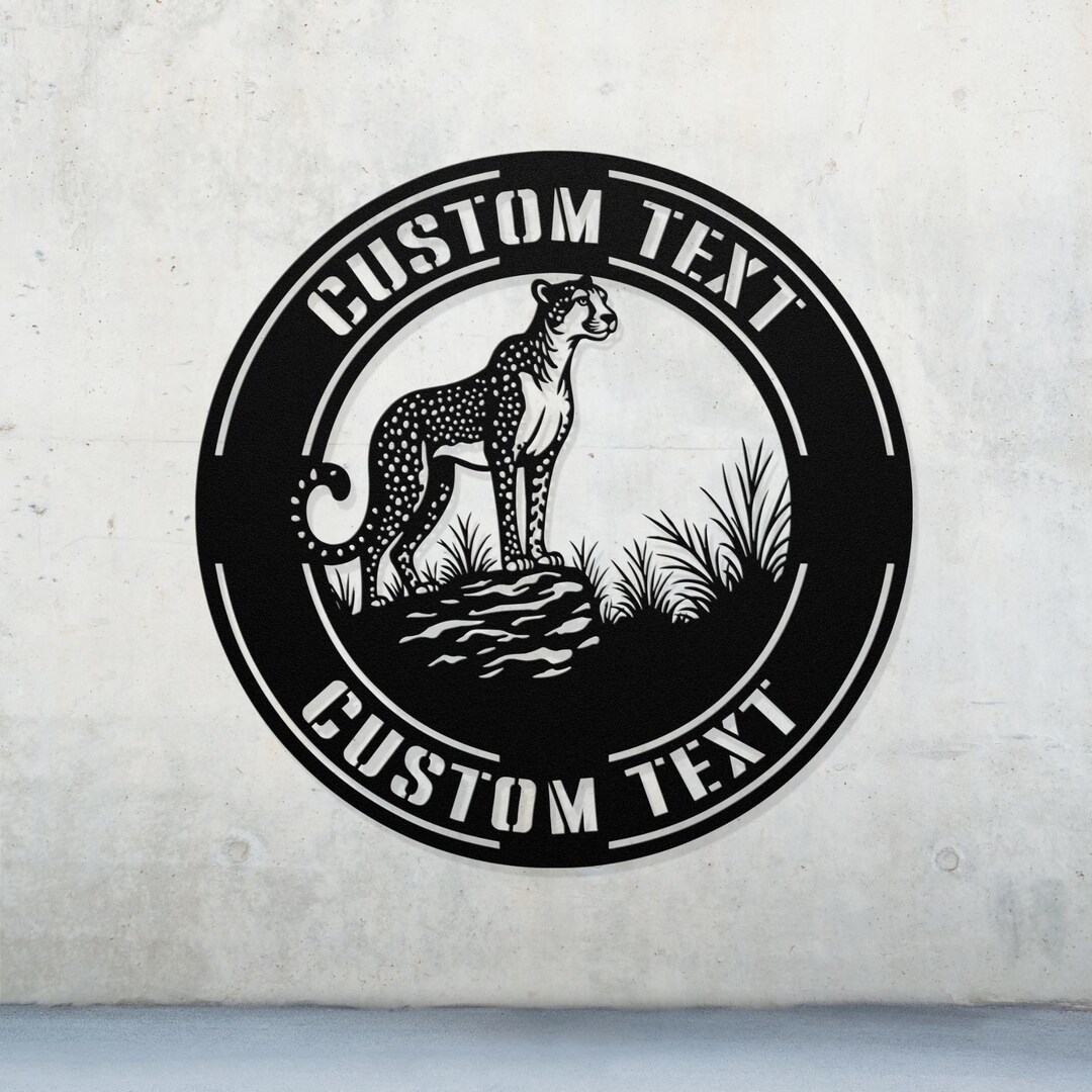 Custom Cheetah Metal Sign | African Safari Wall Art | Personalized ...