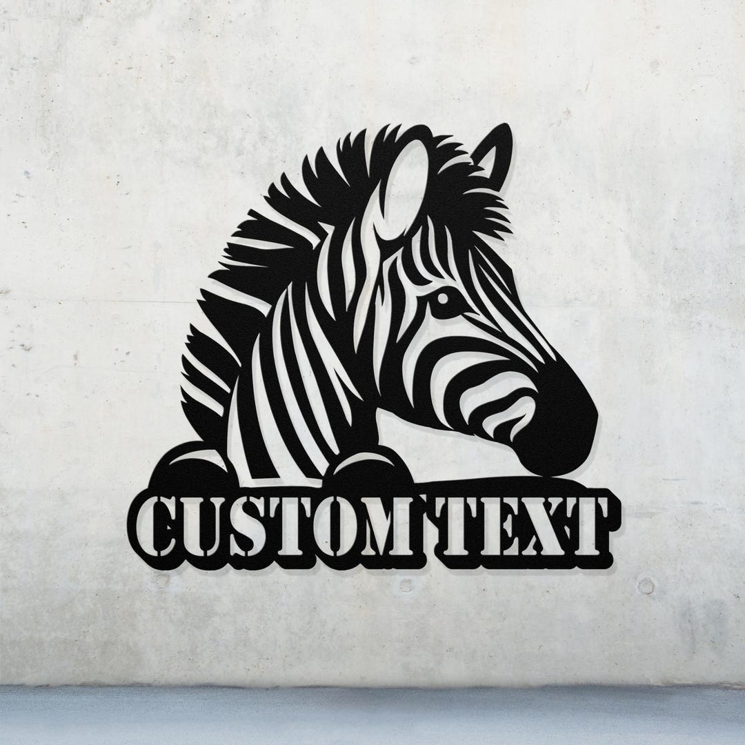 Custom Zebra Metal Wall Art: Personalized Safari Decor - Etsy