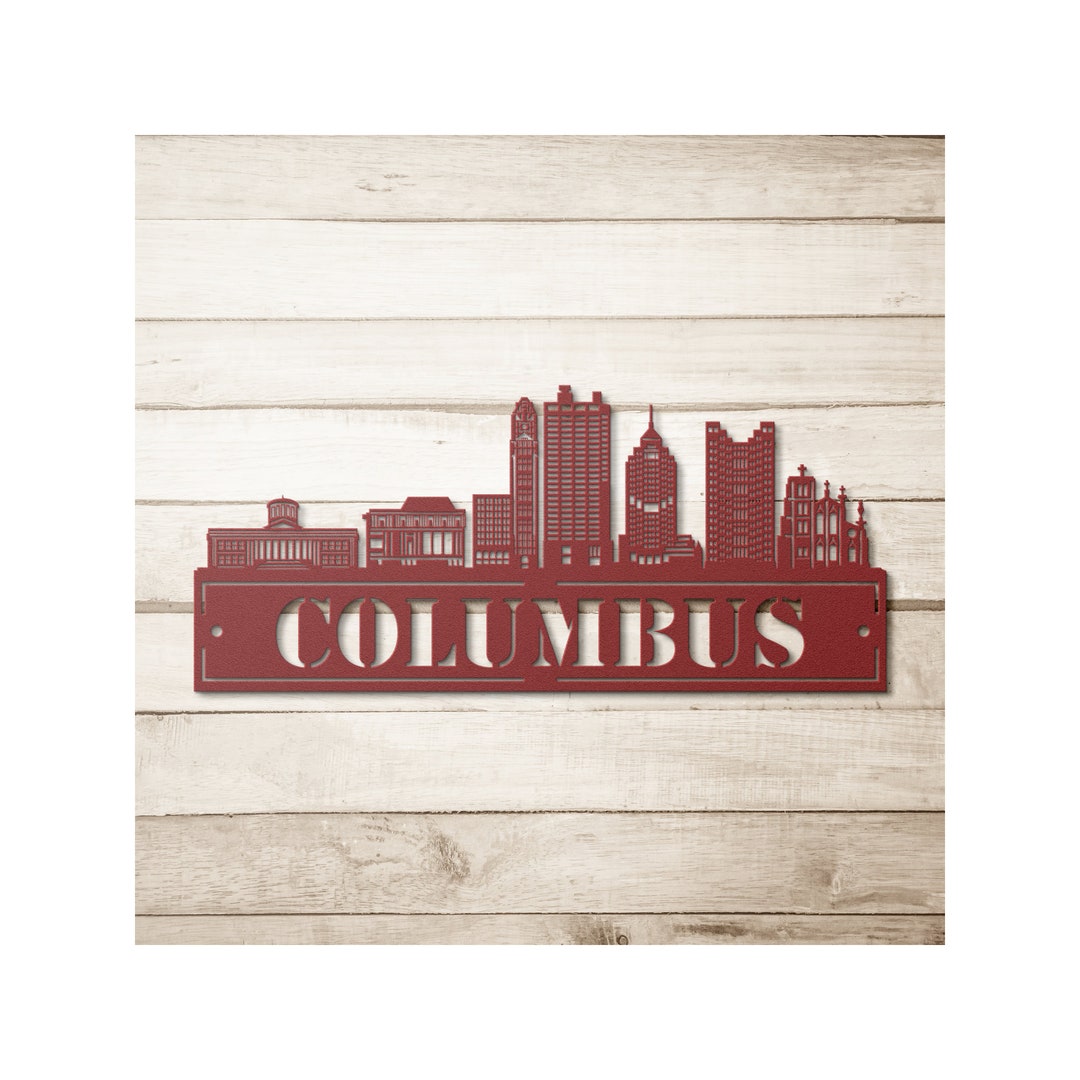 Custom Metal Columbus Sign - Personalized Columbus Skyline Wall Art - Etsy