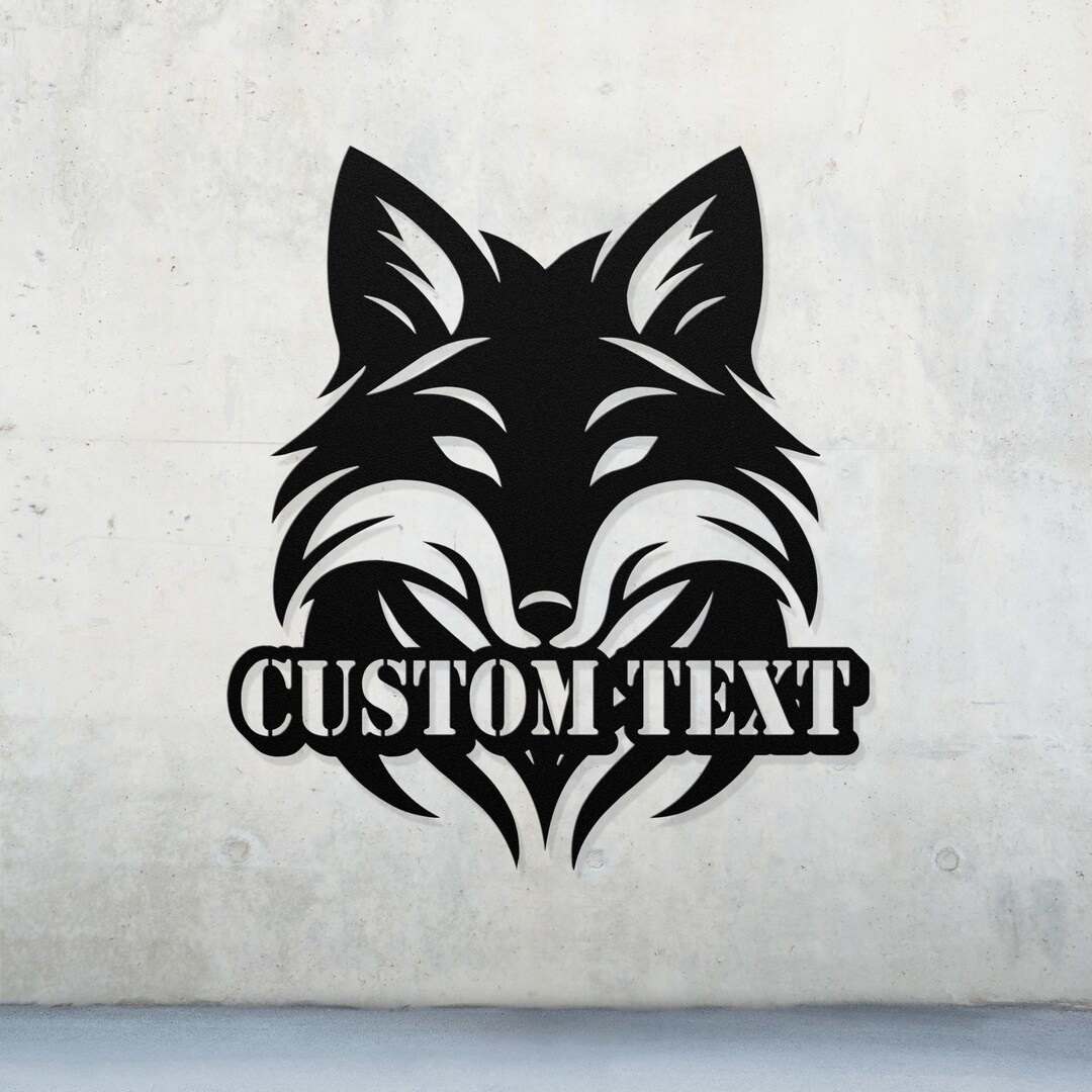 Custom Tribal Fox Metal Sign: Personalized Modern Address Plaque - Etsy