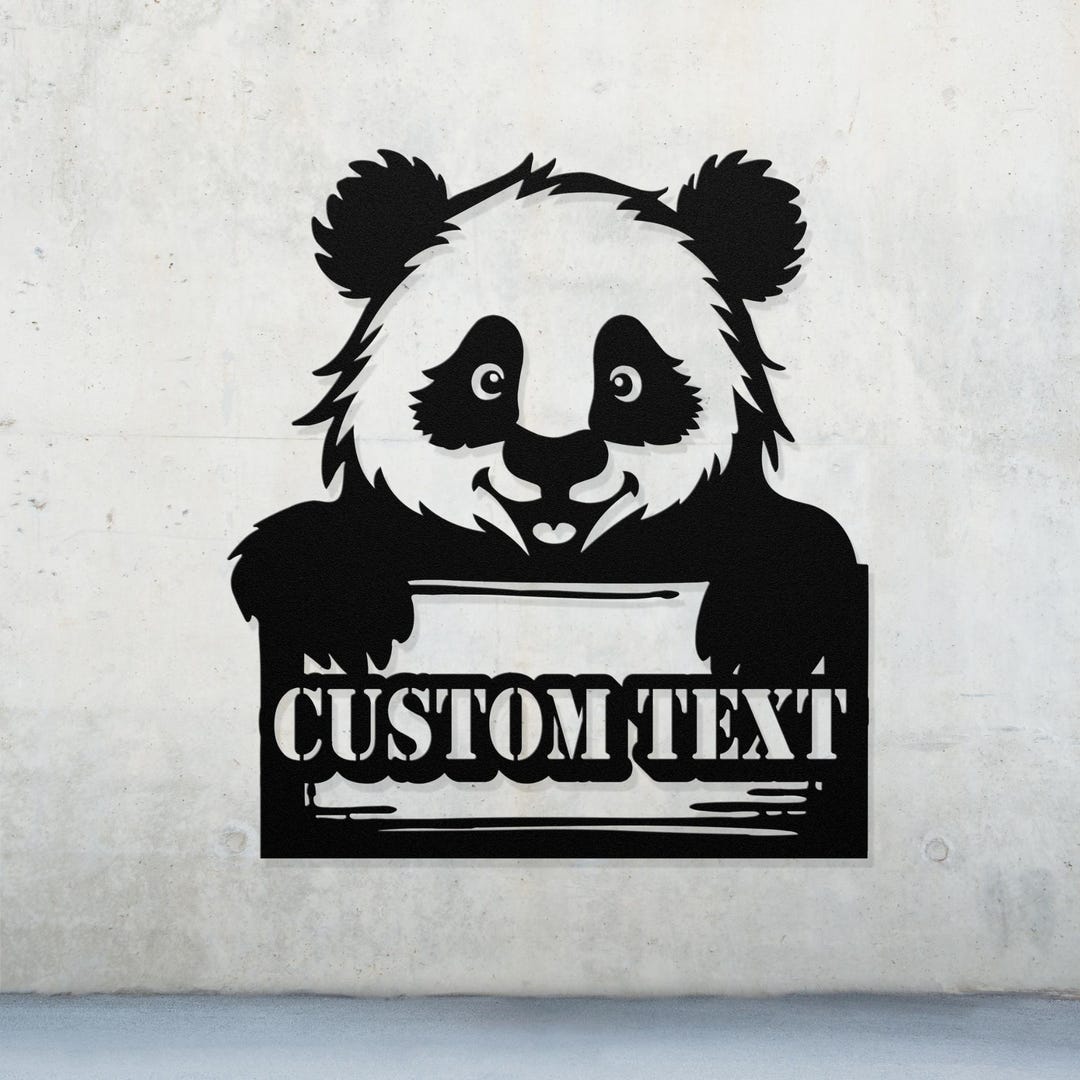 Custom Panda Metal Sign: Personalized Nursery Wall Art - Etsy