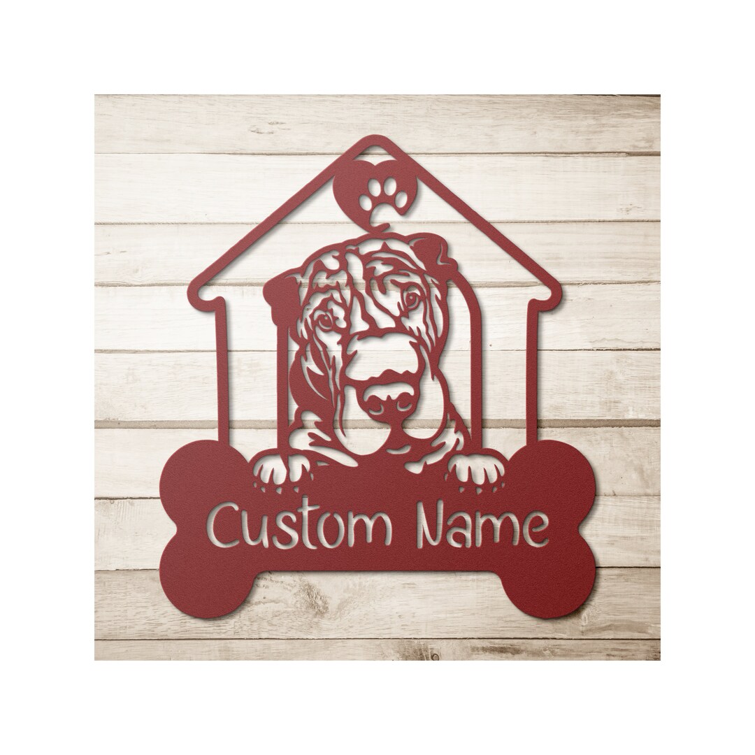 Custom Shar Pei Sign, Shar Pei Metal Cutout, Personalized Shar Pei Gift ...