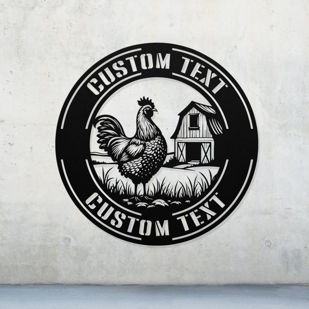 Custom Farm Metal Sign | Personalized Rooster & Barn Wall Art ...