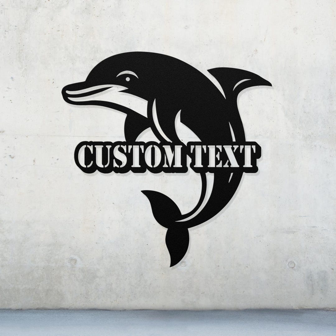 Personalized Dolphin Metal Sign | Custom Name Beach Wall Art | Nautical ...