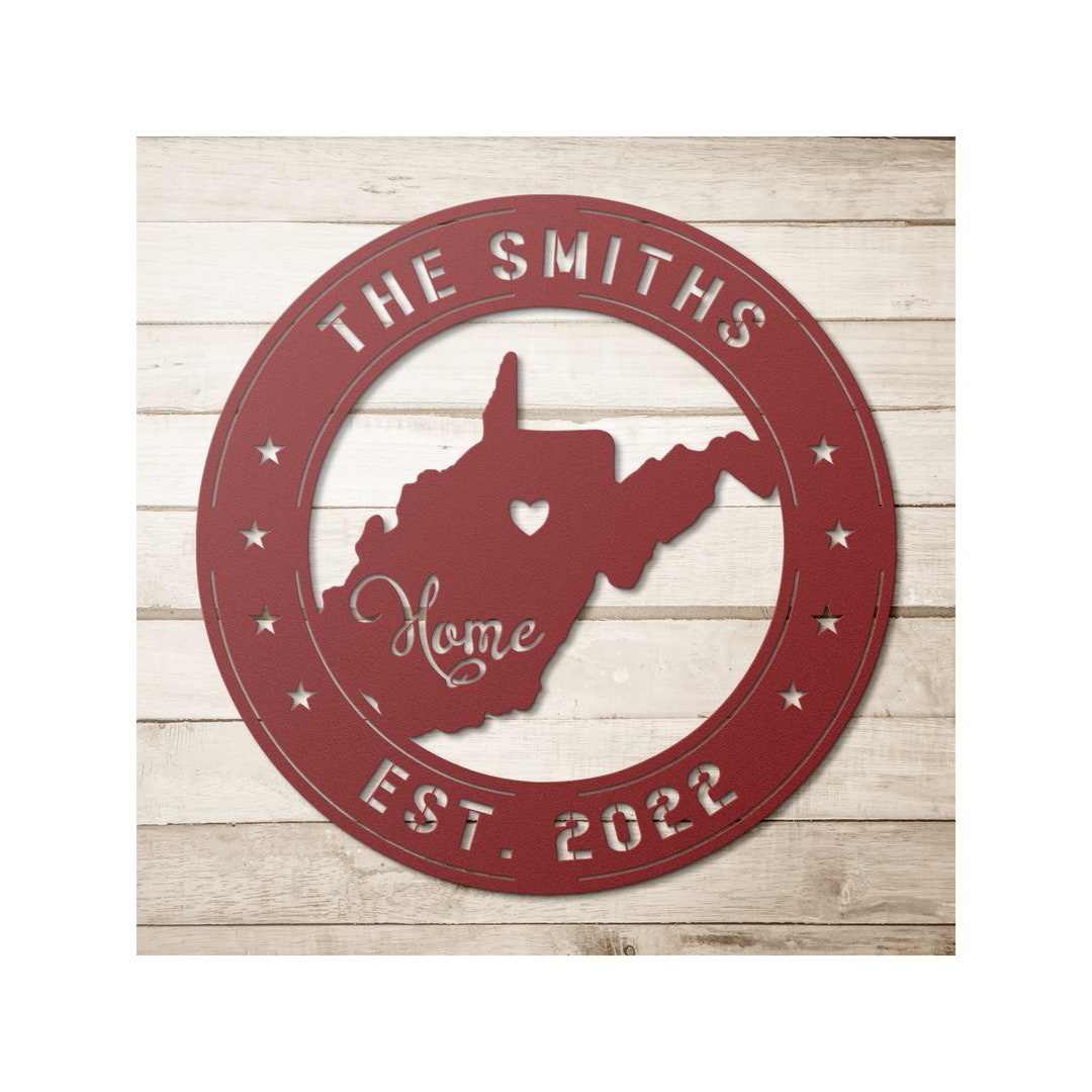 West Virginia Metal Sign | West Virginia Decor | West Virginia Art ...