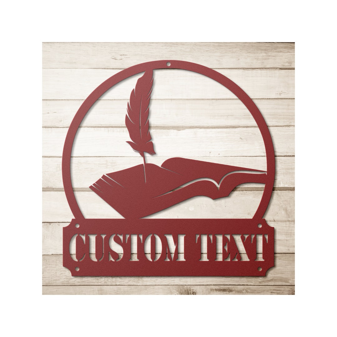 Custom Metal Author Sign - Personalized Writer Wall Art Decor - Etsy
